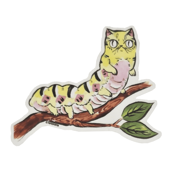 Caterpillar Cat Sticker - Hello From Portland