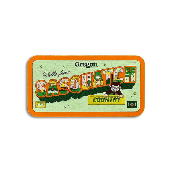 Hello From Sasquatch License Sticker - Hello From Portland